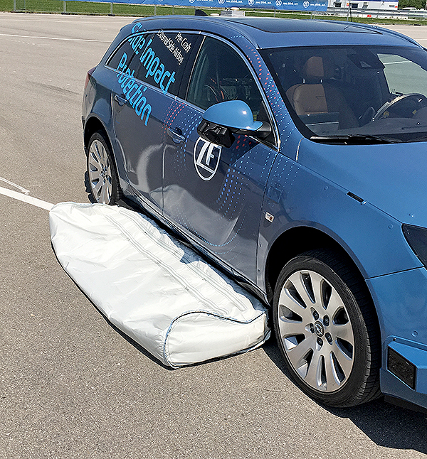 ZF's external airbag predicts crash | Automotive News