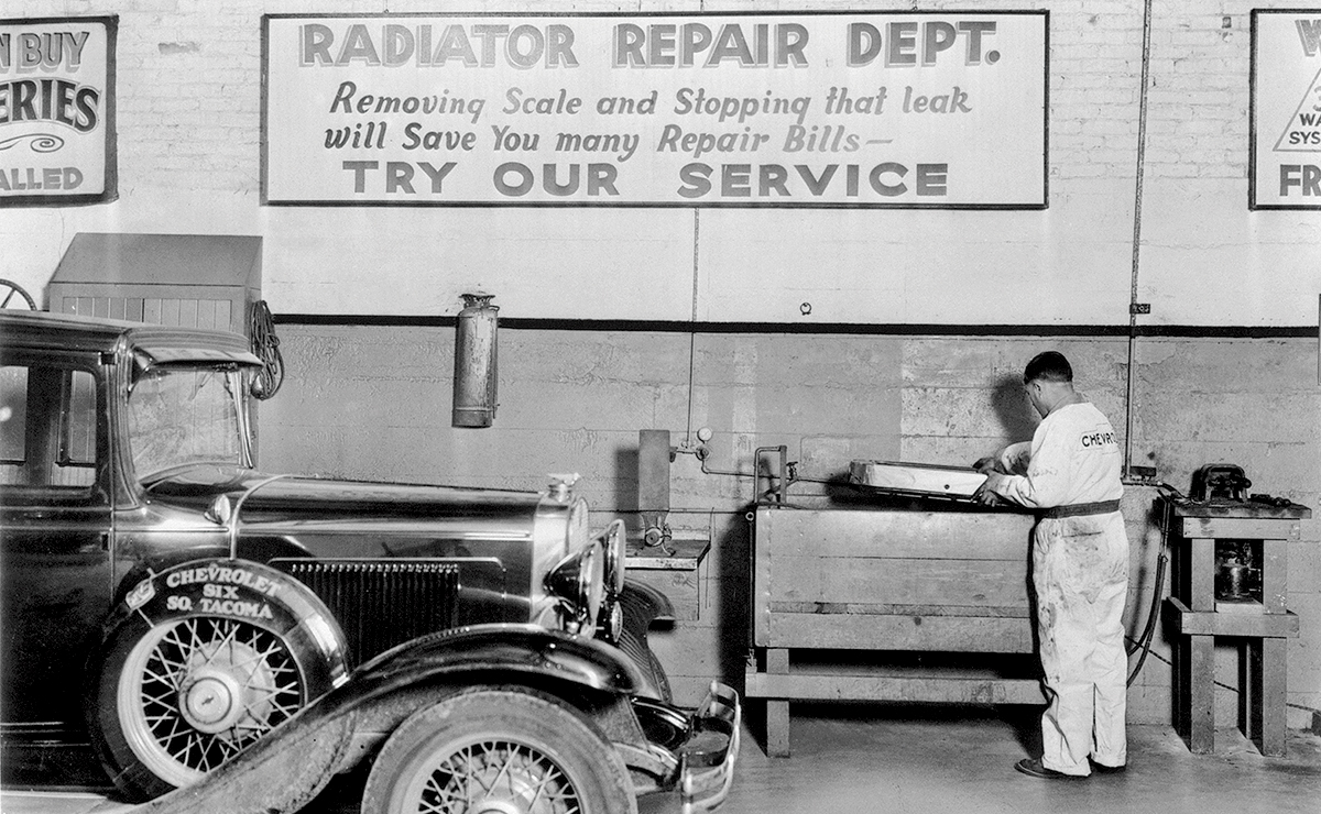 FIXED IN TIME 1933: A 'radiator repair department' in the service shop ...