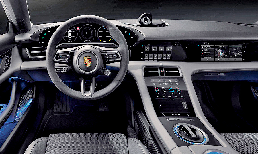 Porsche designs a button-free dash for Taycan EV | Automotive News