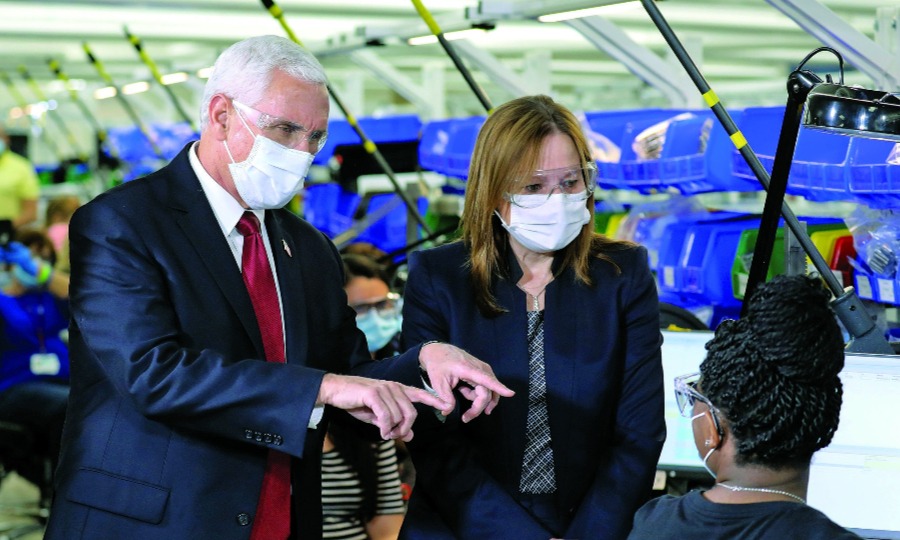 Vice President Mike Pence wears mask at GM plant in Kokomo | Automotive ...