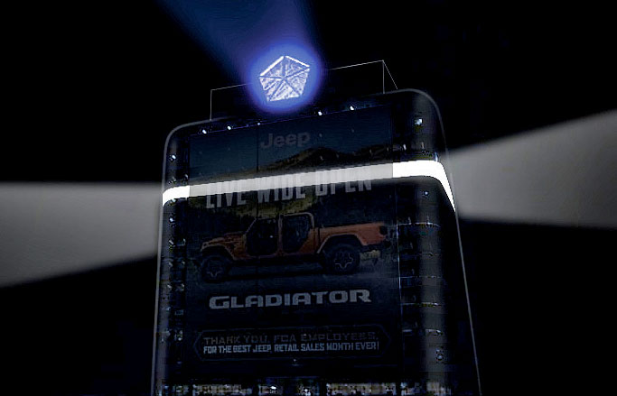 Stellantis lights Pentastar window to honor shooting victims ...