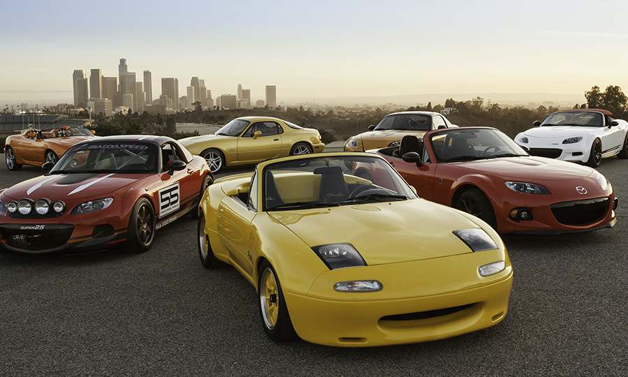 Four generations of the MX-5 Miata
