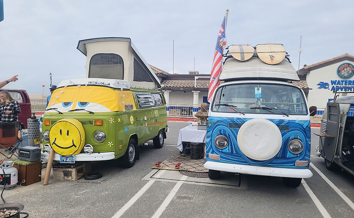 VW ID Buzz celebrated alongside iconic bus at beach party | Automotive News