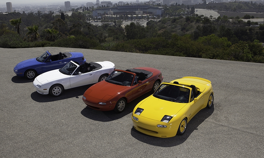 Four generations of the MX-5 Miata
