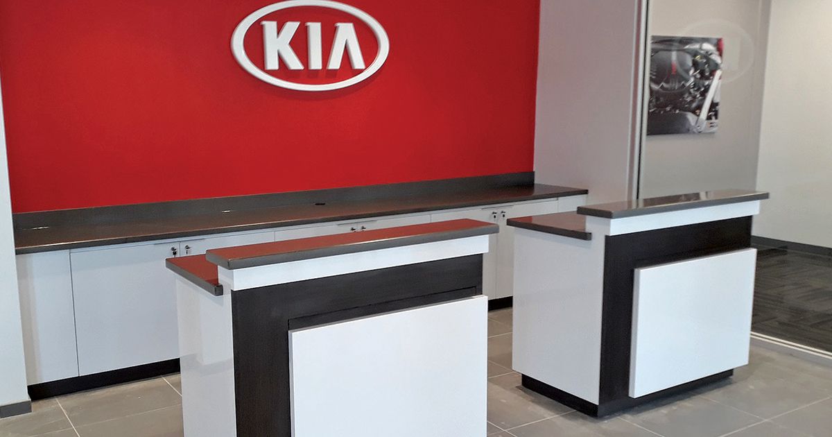 Podiums, open desks help connect to dealership service customers ...