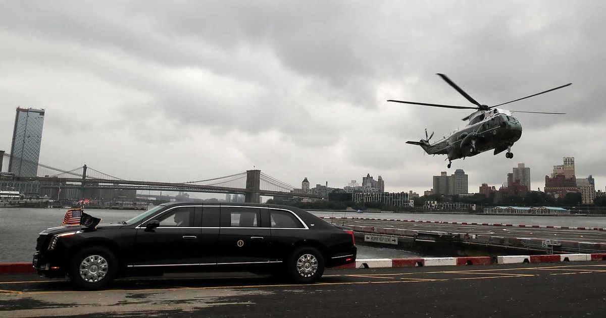 Trump's new presidential Cadillac limo debuts in New York | Automotive News