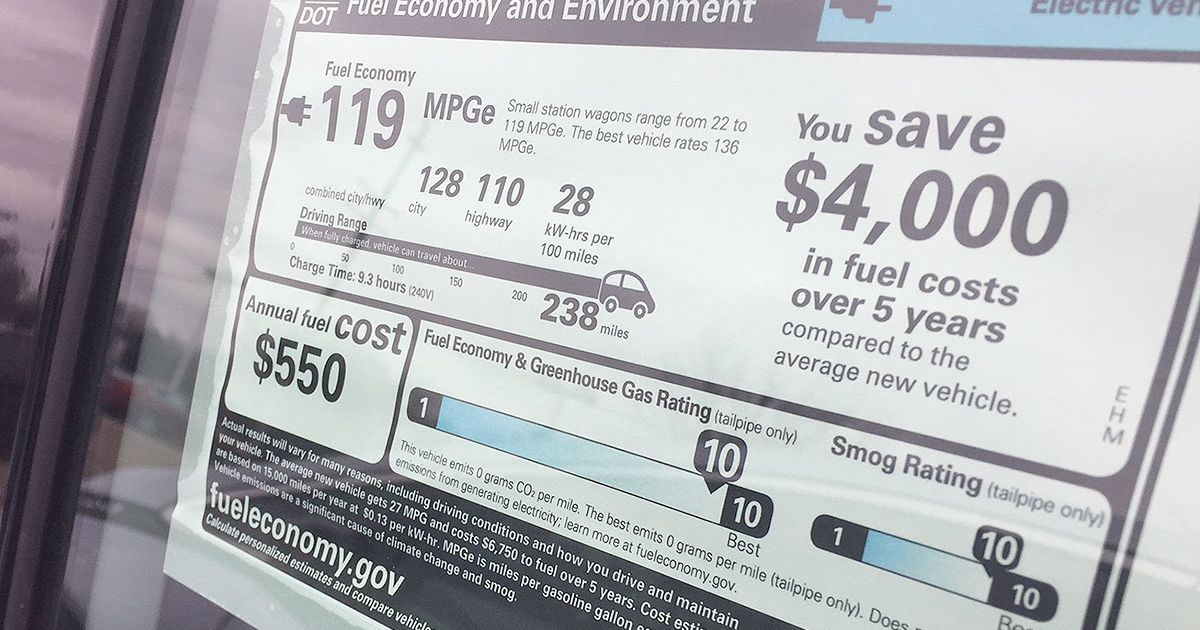 Making sense of window stickers in the EV era | Automotive News