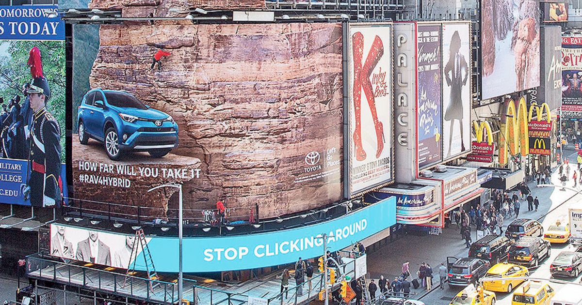Toyota's climbable billboard creates buzz for RAV4 Hybrid | Automotive News