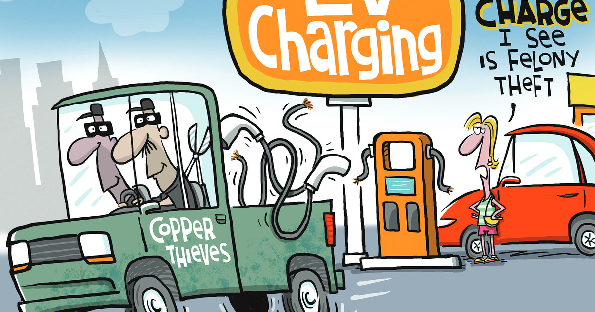 Leo Michael cartoon: EV charges | Automotive News