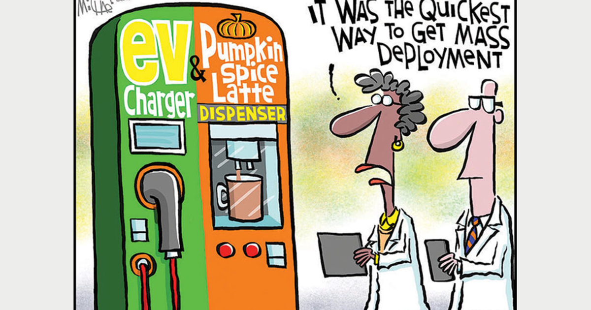 Leo Michael cartoon: Getting to mass deployment | Automotive News