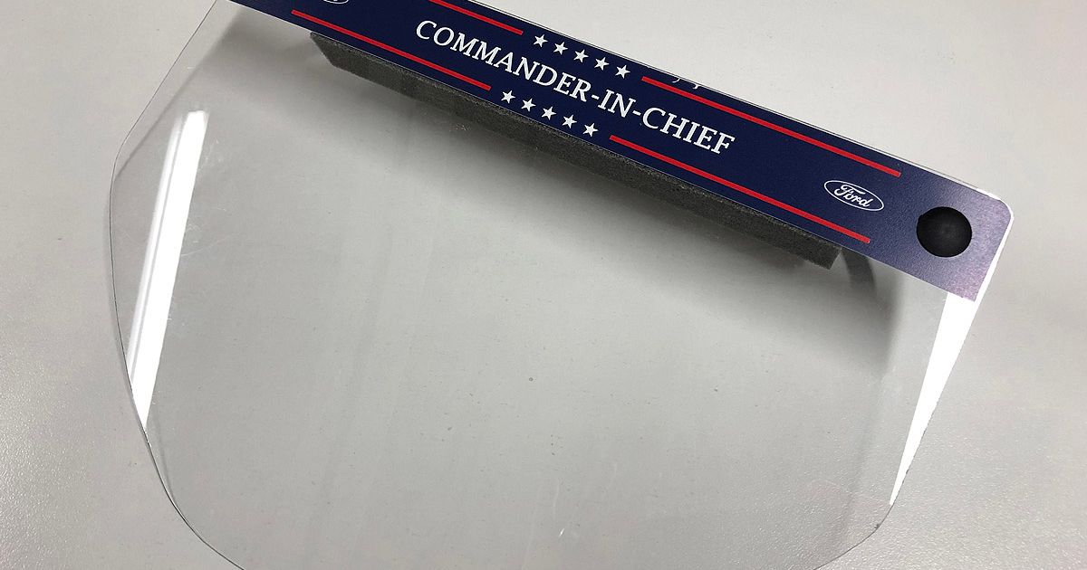 Ford marked Trump visit with special face shield, leather bomber ...