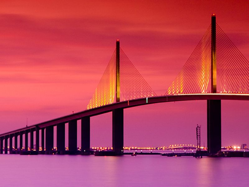 Florida's Sunshine Skyway Bridge is formally dedicated in 1987