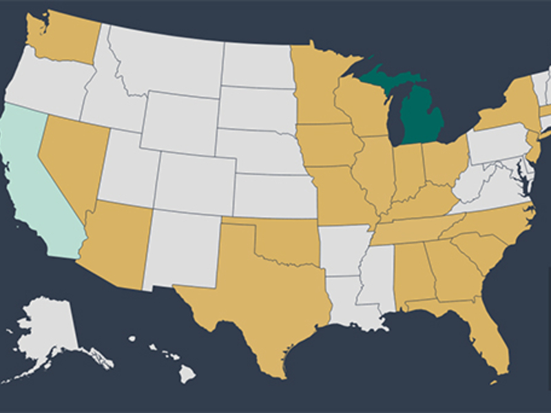Michigan, California stand out with China sites