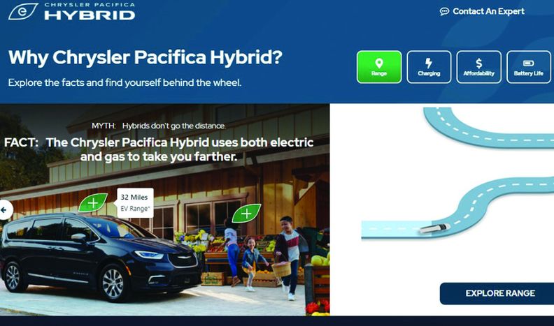 Chrysler website promotes Pacifica Hybrid with everyday products ...