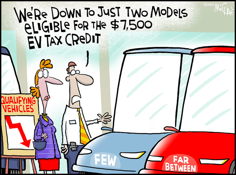 Leo Michael cartoon: Few and Far Between | Automotive News