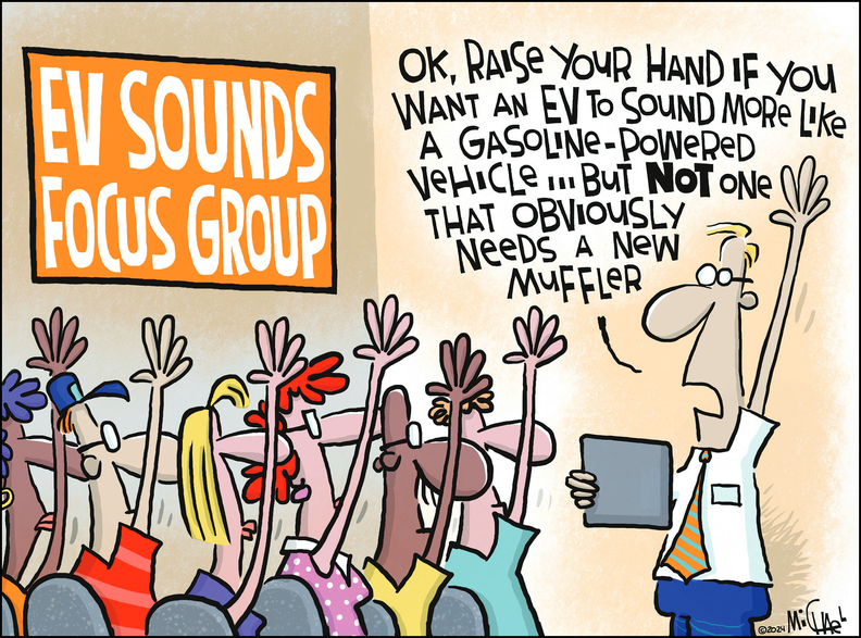Leo Michael cartoon: EV sounds focus group | Automotive News