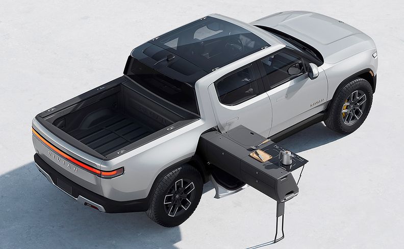 Rivian R1T adds optional fully equipped, self-contained kitchen ...